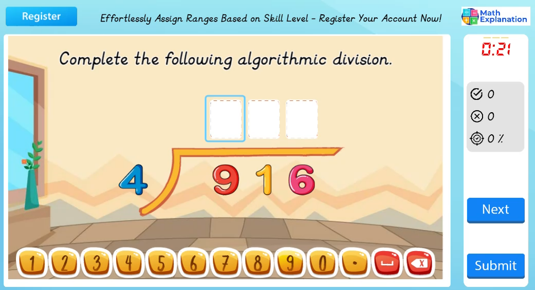 Math Explanation | Algorithmic division: 1 digit divisor without ...