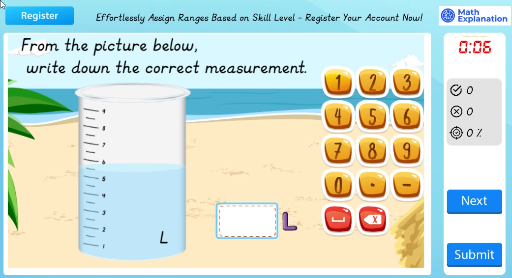 Math Explanation | Measuring volumes in millilitres and litres - Engaging Primary Maths Software