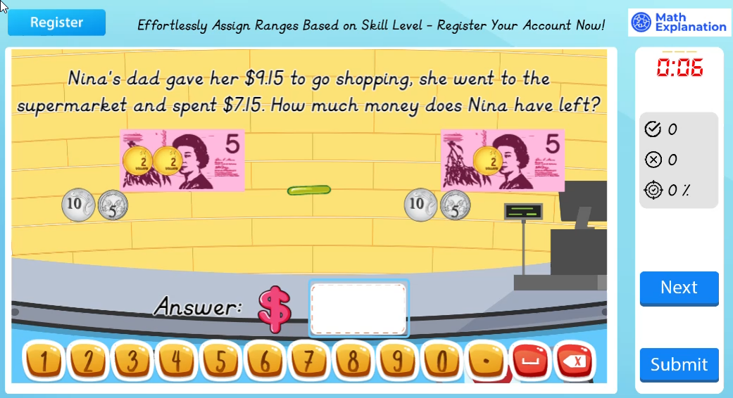 Math Explanation | Solving subtraction problems with money - Engaging ...