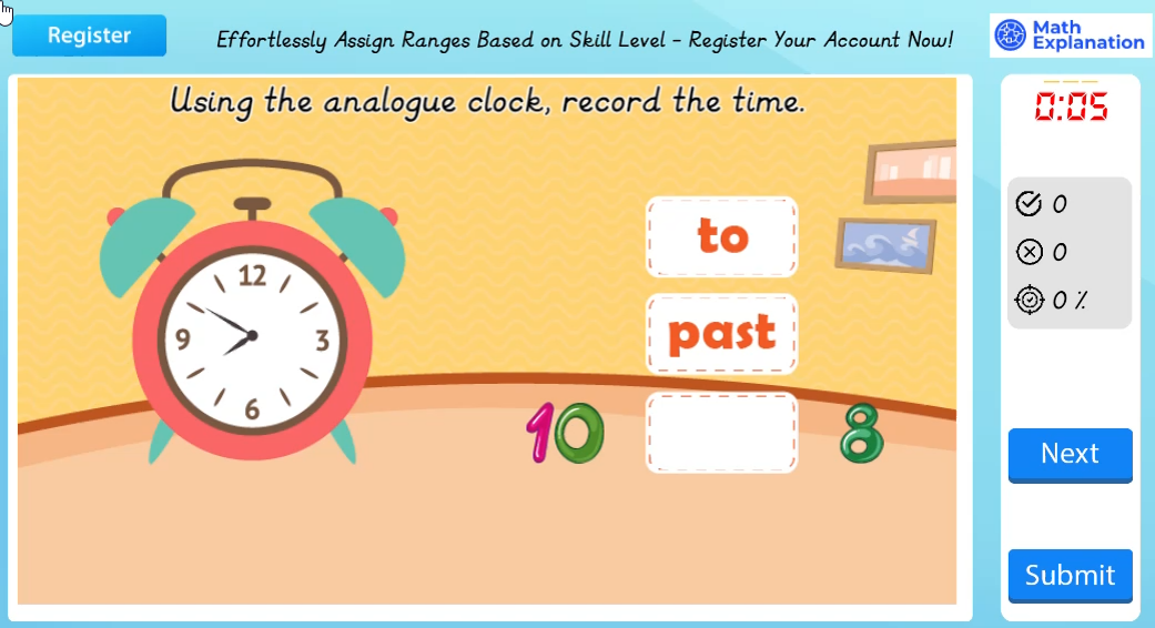 Math Explanation | Expressing "to" and "past" with an analogue clock ...