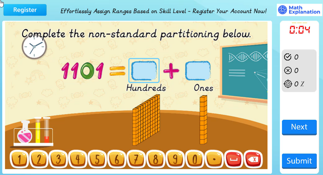 Math Explanation | Partitioning of numbers using non-standard form ...