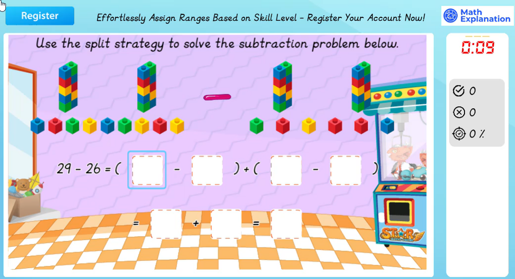 Math Explanation | Subtraction using split strategy with 2 digits ...