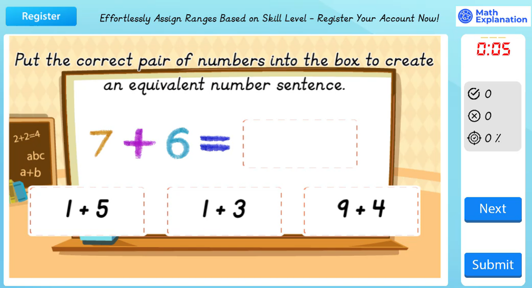 Math Explanation | Addition using an equivalent number sentence ...