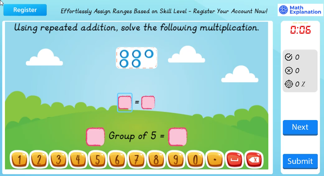 Math Explanation | Multiplication as repeated addition: 5s - Engaging ...