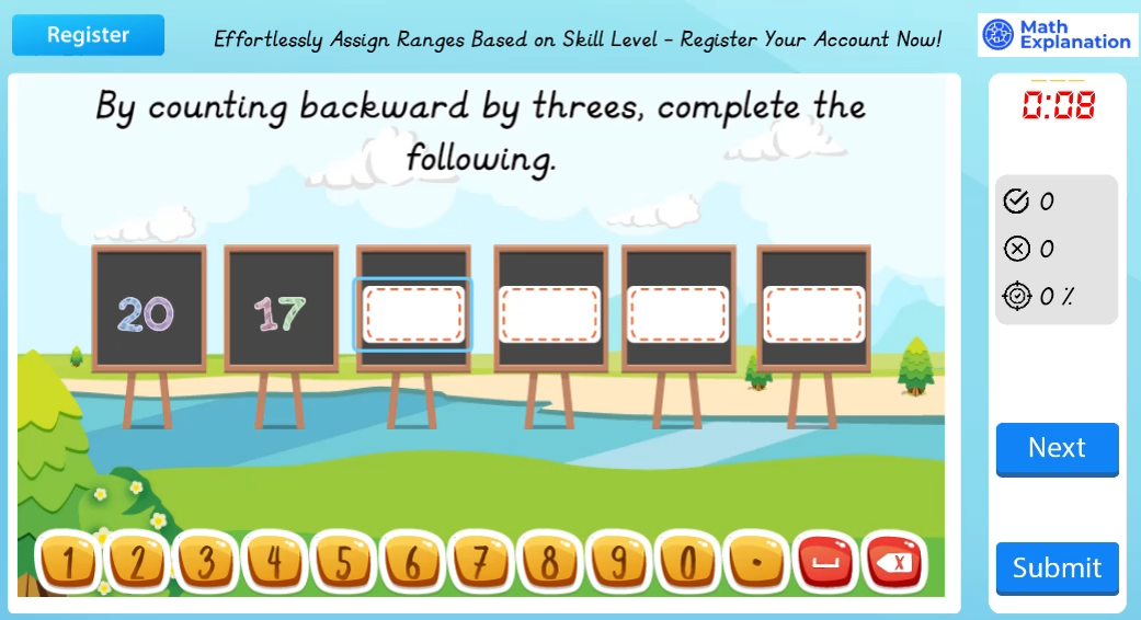 Math Explanation | Counting backwards by 3s - Engaging Primary Maths ...