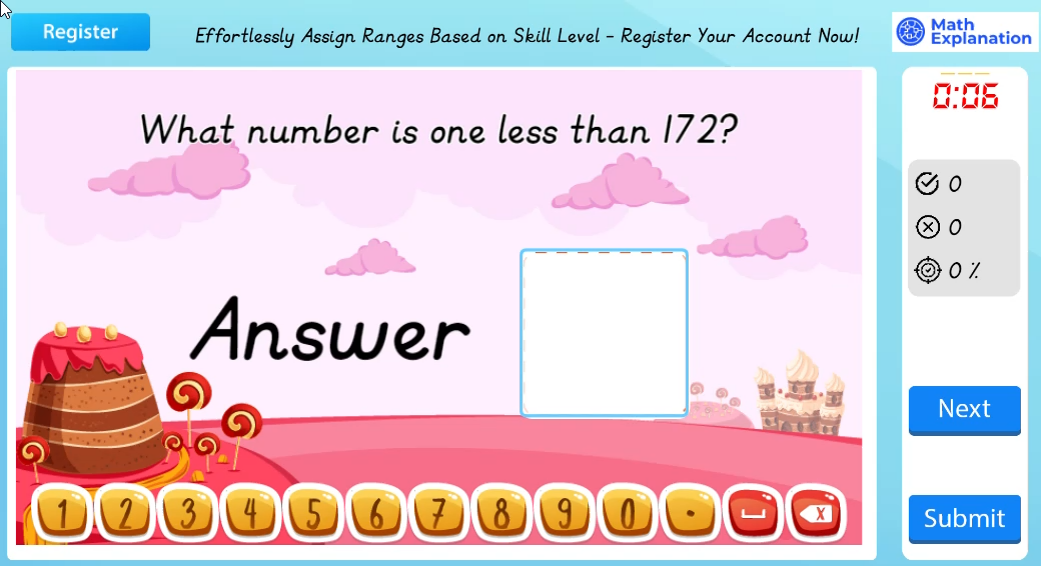 Math Explanation | Identifying numbers one less than a three-digit ...