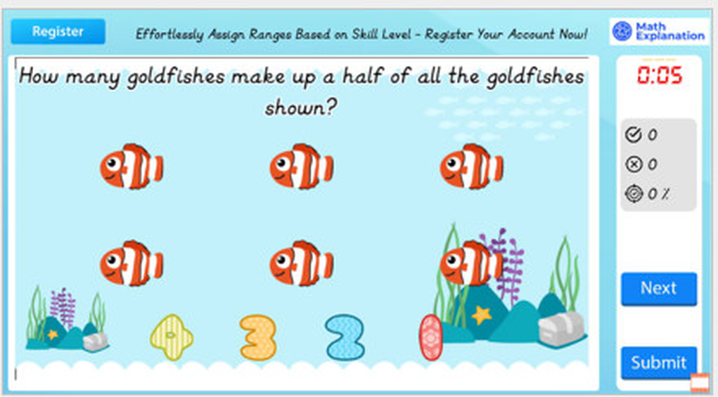Math Explanation | Identifying one half of a group - Engaging Primary ...