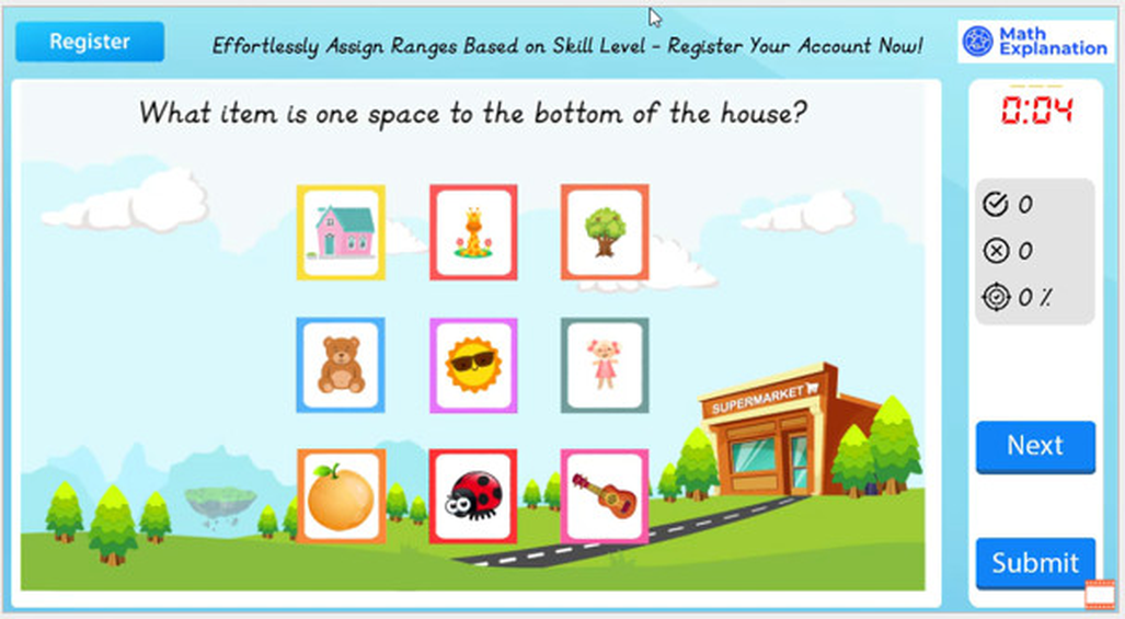 Math Explanation | Left and right - Engaging Primary Maths Software
