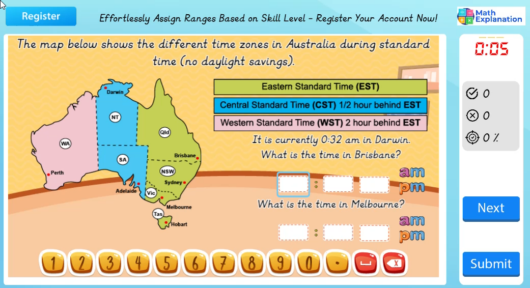 Math Explanation | Compare times with Australian time zones: Non ...