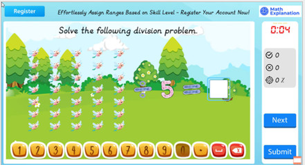 Math Explanation | Division by 5 - Engaging Primary Maths Software