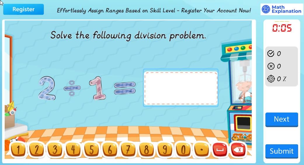 Math Explanation | Division by 1 - Engaging Primary Maths Software