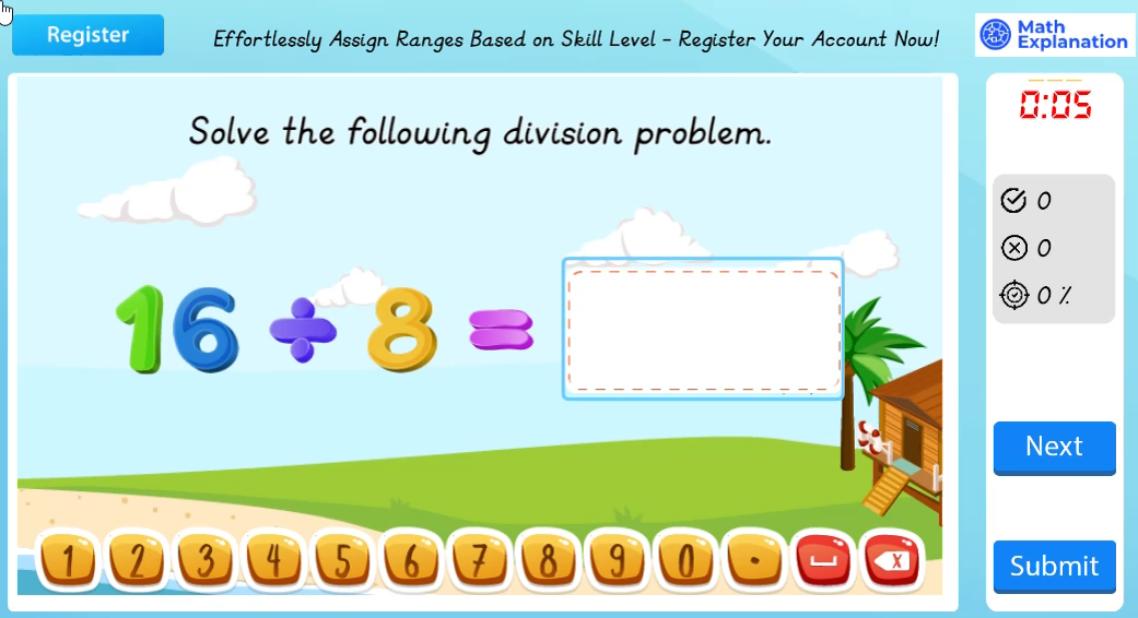 Math Explanation | Division by 8 - Engaging Primary Maths Software