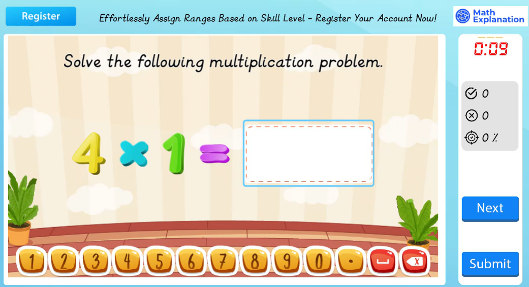 Math Explanation | 1 times table - Engaging Primary Maths Software