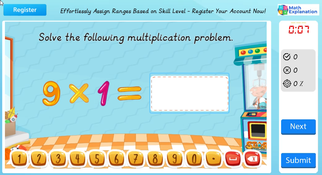 Math Explanation | 1 times table - Engaging Primary Maths Software