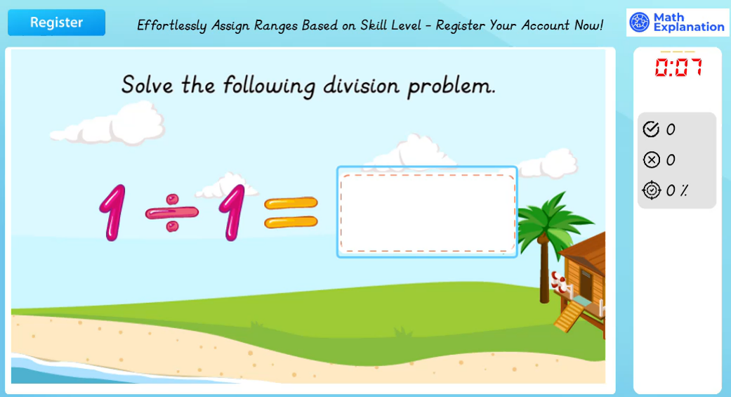 Math Explanation | Division by 1 - Engaging Primary Maths Software
