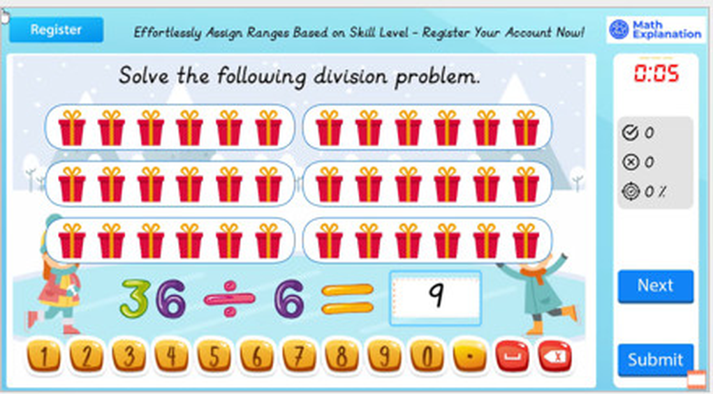 Math Explanation | Division by 6 - Engaging Primary Maths Software