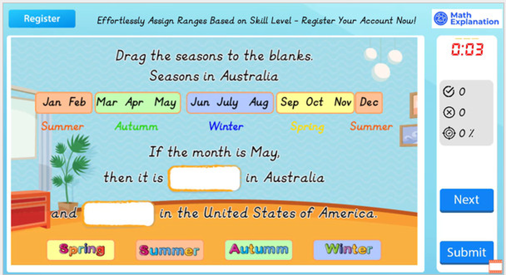 Math Explanation | Naming the months for each season - Engaging Primary ...