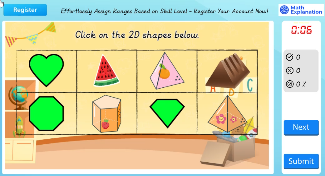 Math Explanation | 3D vs. 2D shapes - Engaging Primary Maths Software