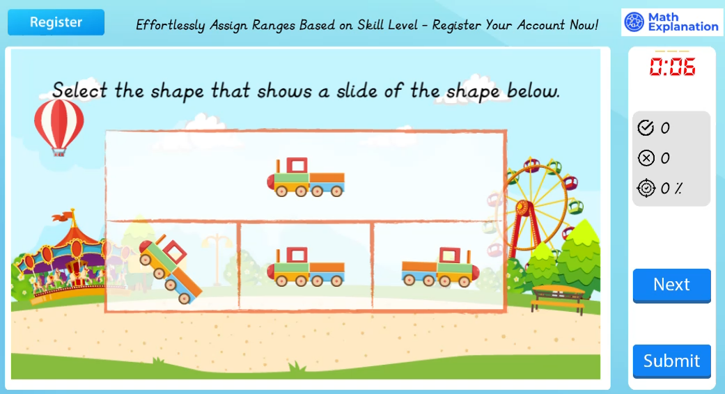 Math Explanation | Sliding a shape - Engaging Primary Maths Software