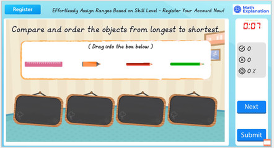 Math Explanation | Comparing and ordering lengths - Engaging Primary ...