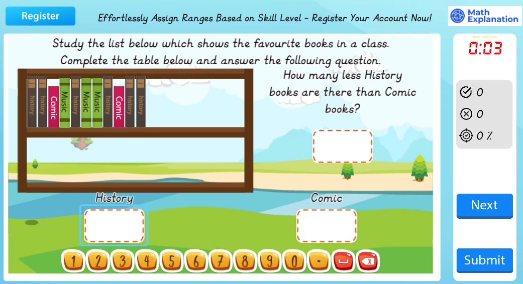 Math Explanation | Using lists and data - Engaging Primary Maths Software