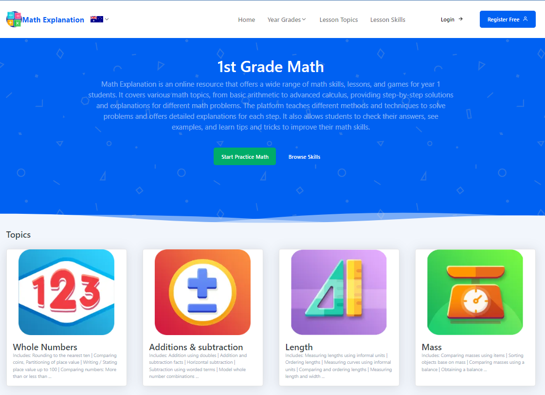 Math Explanation | 1st Grade Math - Engaging Primary Maths Software