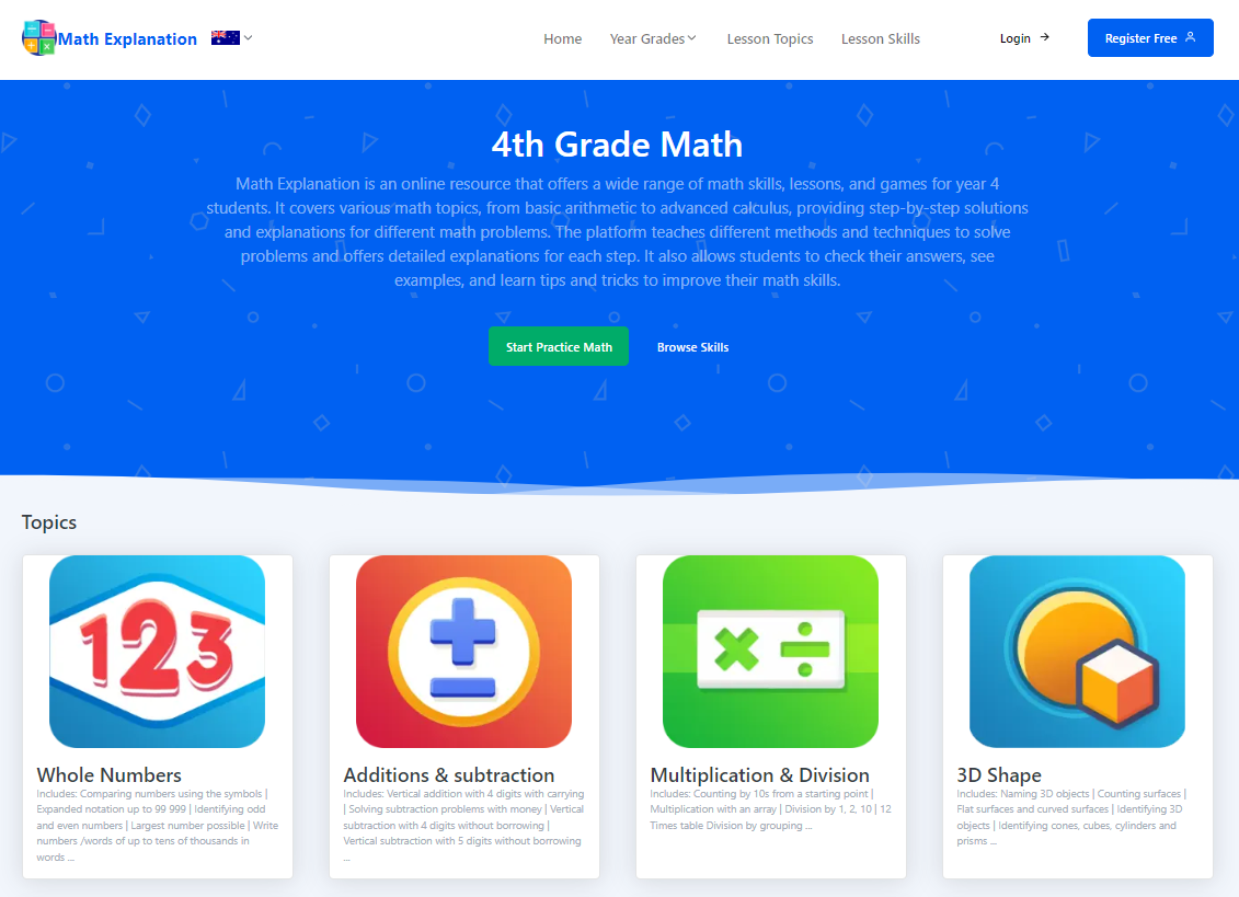 Math Explanation | 4th Grade Math - Engaging Primary Maths Software